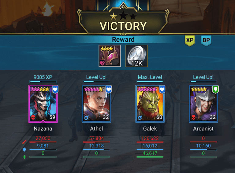 Campaign XP & Silver Rewards in RAID: Shadow Legends